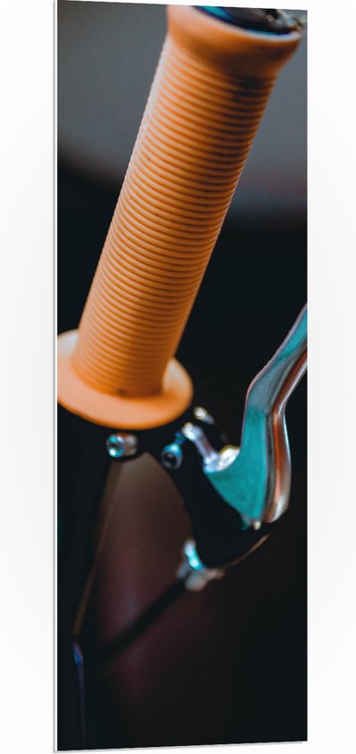 WallClassics - PVC Schuimplaat- Close up van Handvat en Rem van Fiets ...