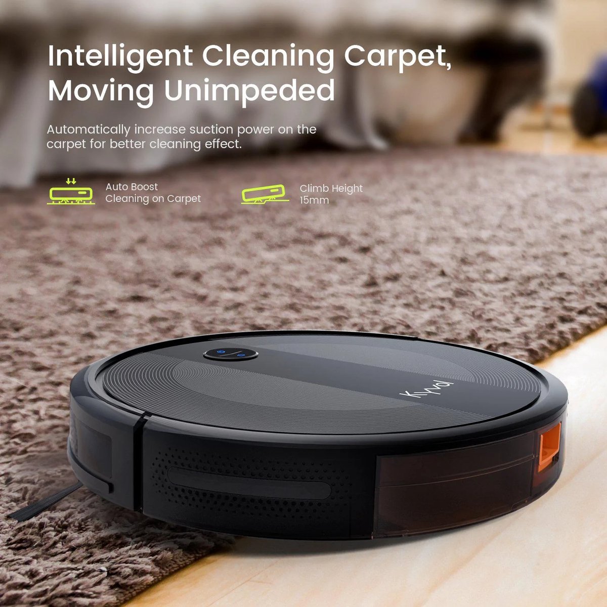 Kyvol E20 Robot Stofzuiger - Zwart/ Automatisch opladen/ Alexa, Google ondersteund/ 3... | bol.com