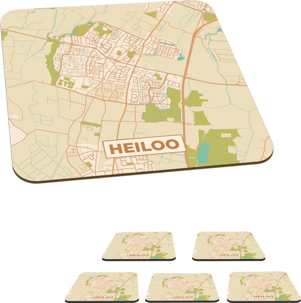 Onderzetters voor glazen - Stadskaart - Kaart - Plattegrond - Heiloo ...
