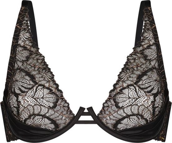 SAPPH - Victoria Niet Voorgevormde BH - maat 70E - Goud Zwart - Met ...