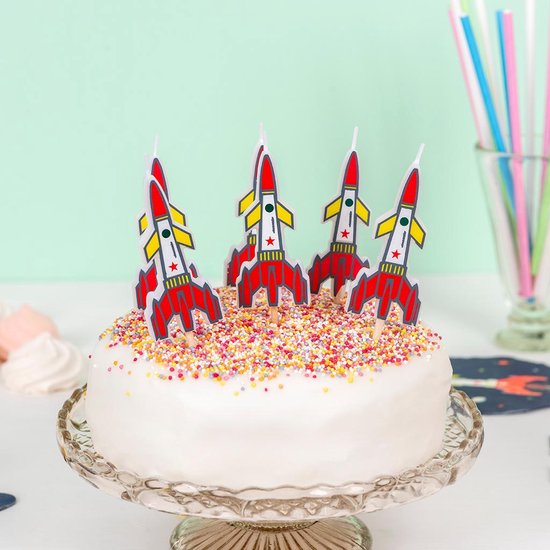 kaarsjes Ruimtevaart Raket kaars cupcake gebak 6 stuks | bol