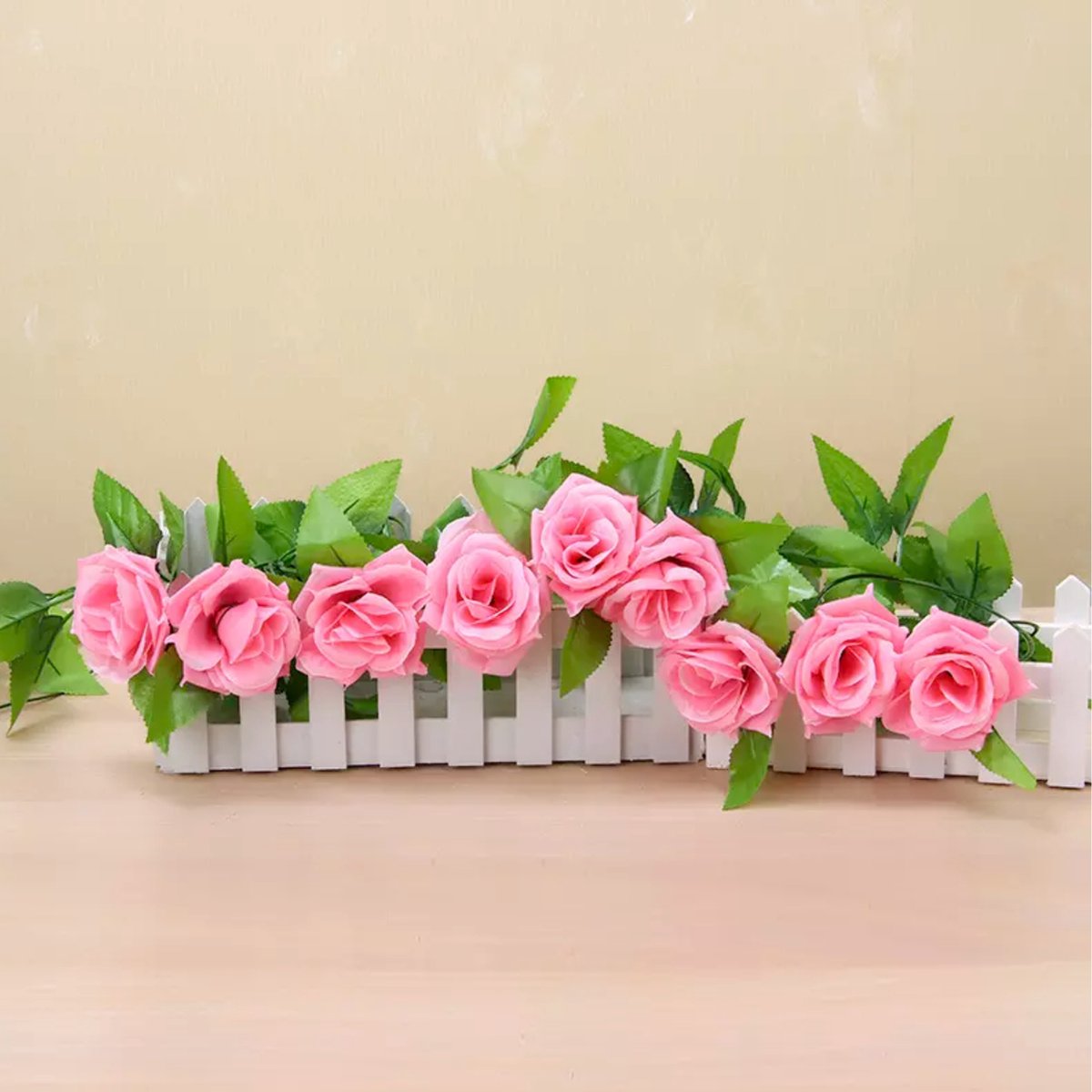 Bloemenslinger met 9 Rozen Roze - Stijlvolle Bloemenstreng voor ...