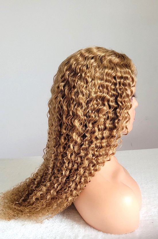 Braziliaanse Remy haren pruik 24 inch - Honing blonde diep golf haren ...
