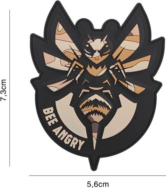 Embleem 3D PVC Bee Angry Woodland | bol.com
