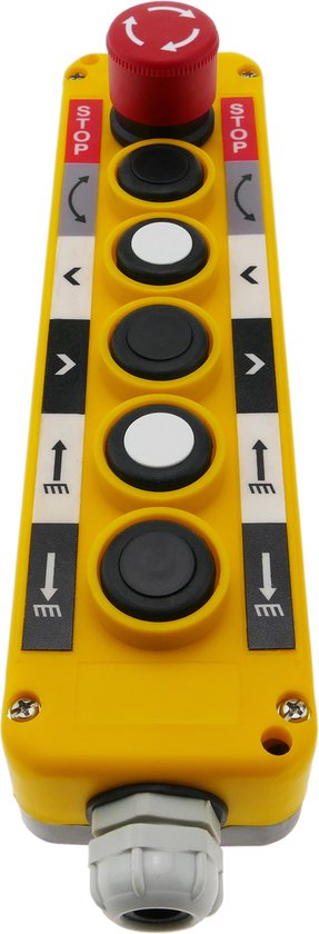 BeMatik - Doos met 2 + 2 + 1 tijdelijke drukknoppen en noodstop uit de ...