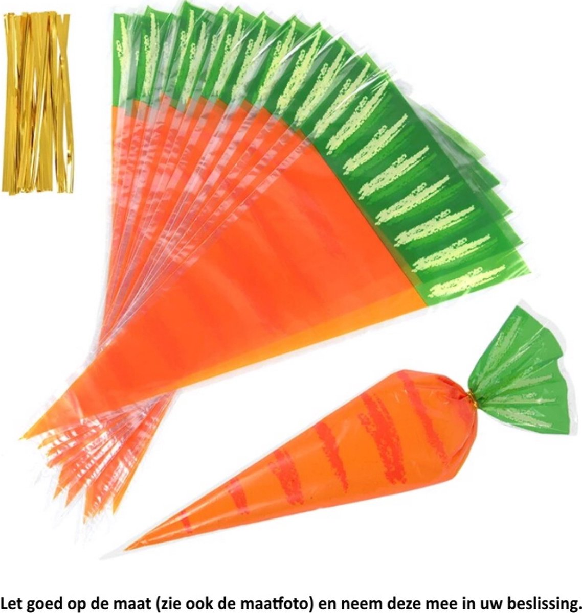 20 Uitdeelzakjes Wortel 20 x 39 cm - Cellofaan Plastic Traktatie Kado ...