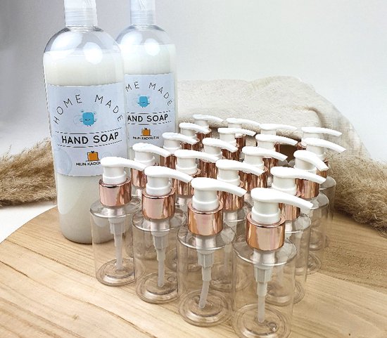 Zeep - Zeeppompje - Set van 20 + 2L handzeep - Roze dop - Wit | bol.com