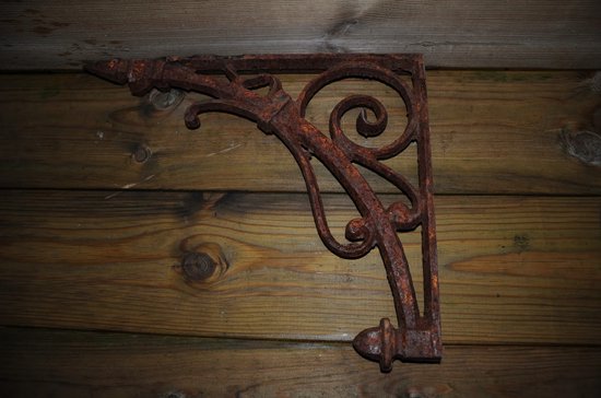 Zware hoeksteun / hoekprofiel, gietijzeren wandhouder / steun | bol