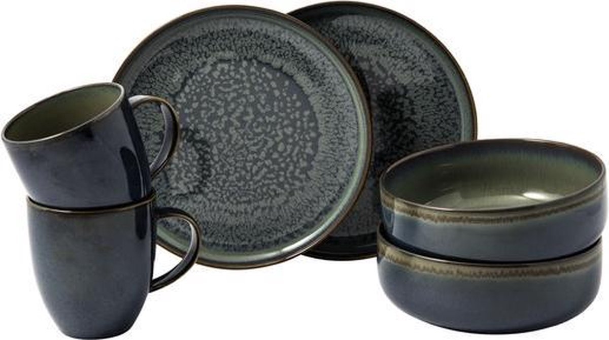 Villeroy & Boch Serviesset Crafted - Breeze GrijsBlauw - 6-Delig | bol
