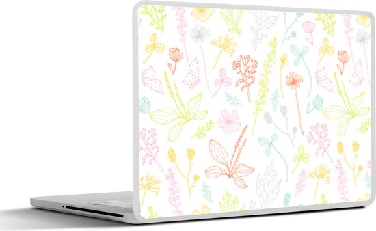 Laptop sticker - 14 inch - Planten - Patronen - Tuin - Contour - Pastel ...
