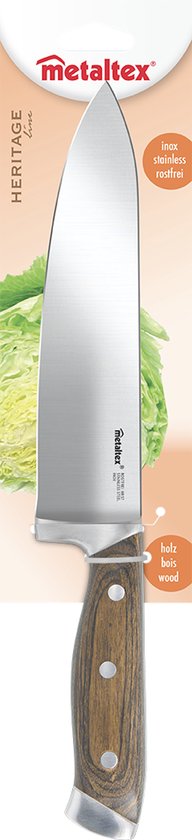 Metaltex Heritage - Koksmes - Keukenmes - Houten greep - Gehele mes ...