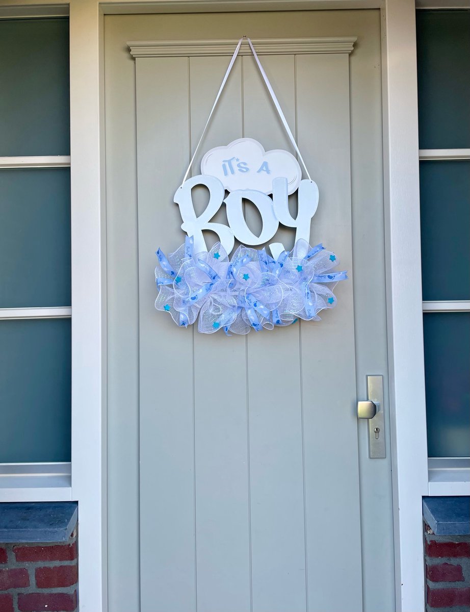 Geboortebord - geboorte versiering jongen - It's a boy voordeur hanger ...