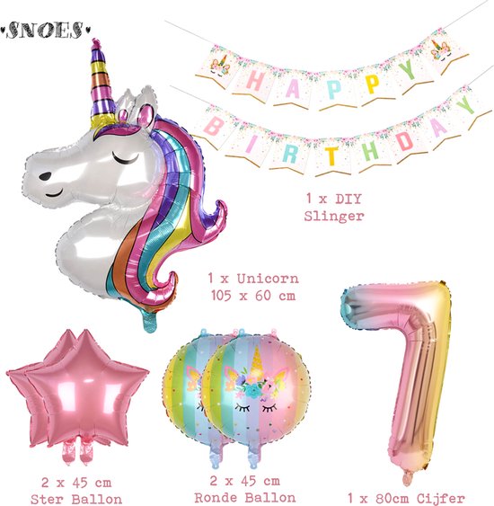 * Snoes * Numéro 7 Ballon Unicorn Plus Pack * Licorne Rose Clair ...