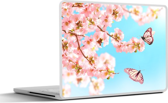 Laptop sticker - 14 inch - Vlinders - Boom - Bloemen - 32x5x23x5cm ...