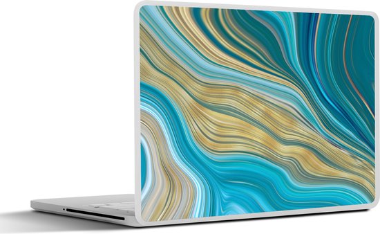 Laptop sticker - 14 inch - Marmer - Golven - Goud - Patronen ...