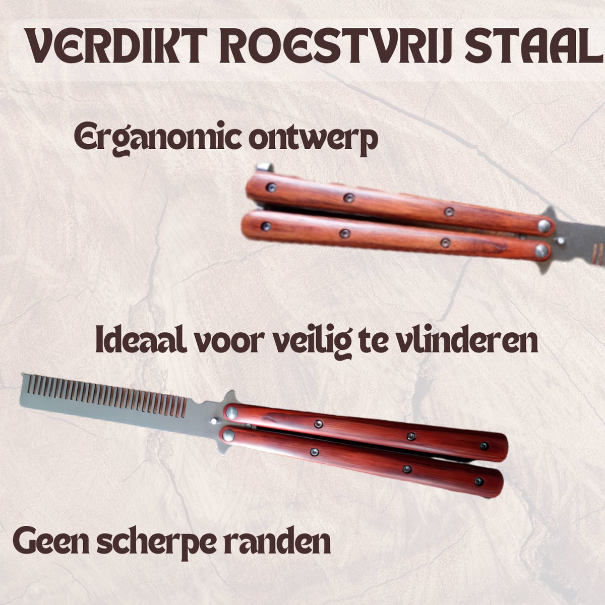 Eaglion BKH2 - Vlindermes Trainer Kam - Balisong Trainer Kam ...