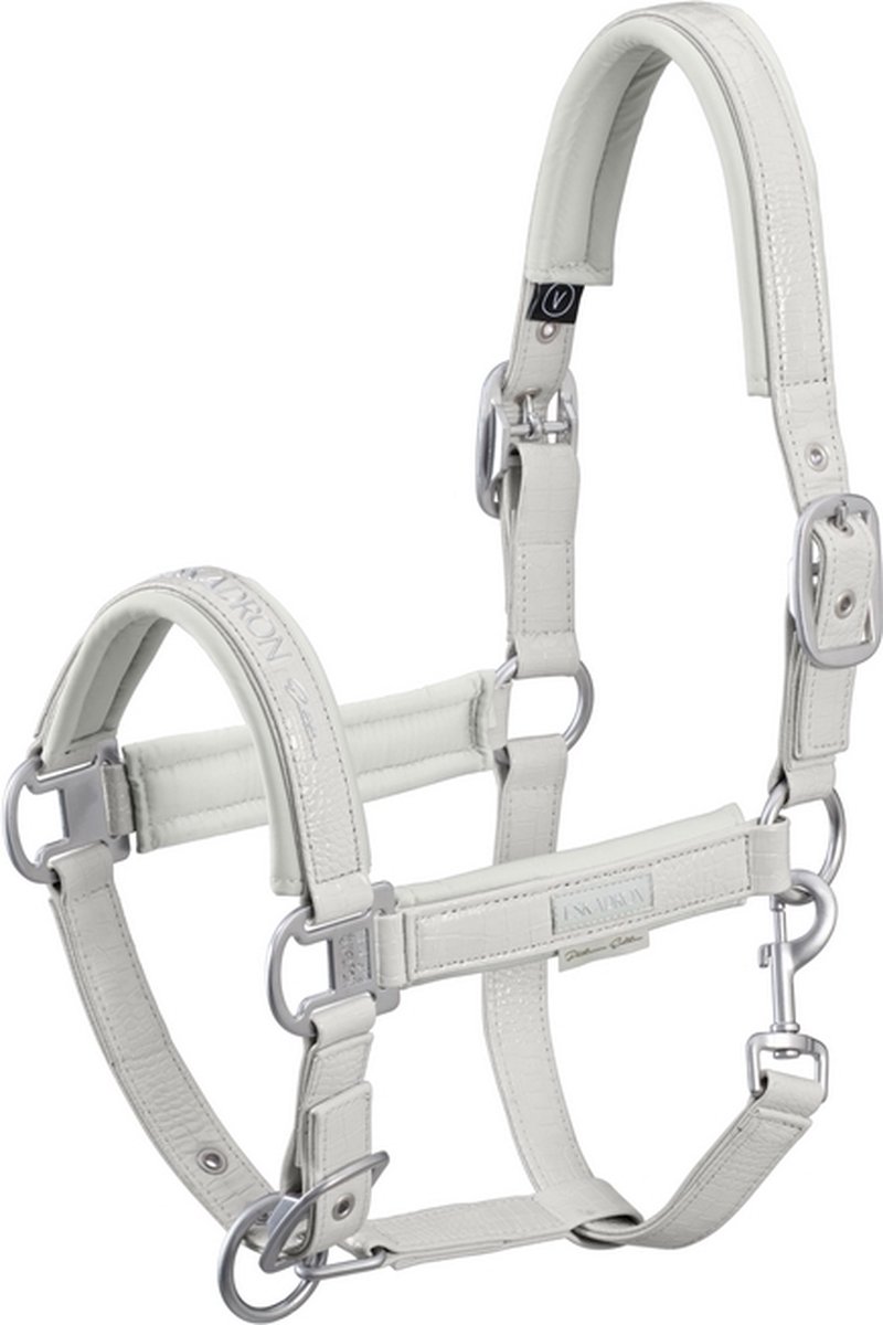 Eskadron Halster Doublepin Croco Platinum - maat Full - pearlgrey | bol.com
