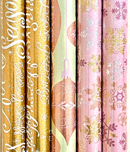 Glitter & Glamour - Assortiment Kerstpapier Cadeaupapier inpakpapier ...