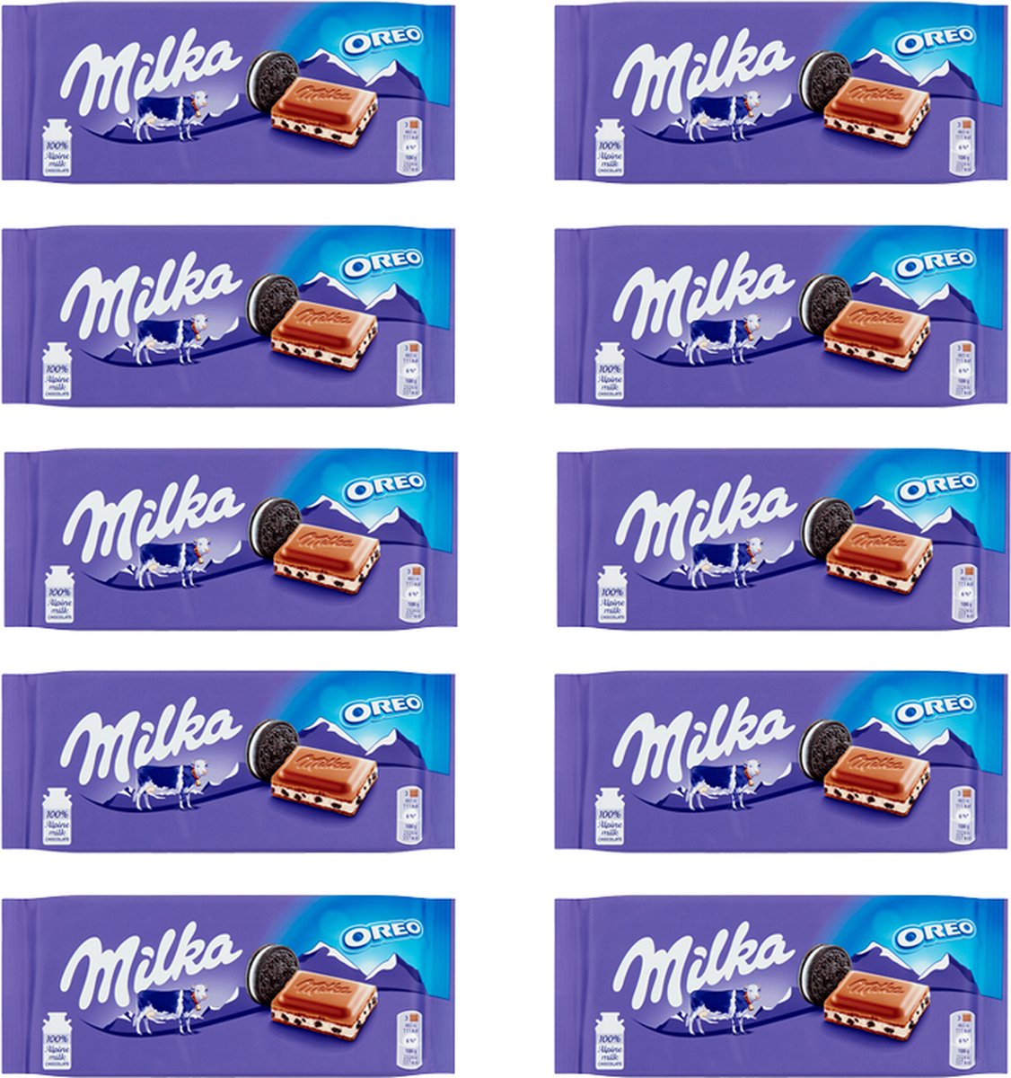 Milka tablet melkchocolade met Oreo vulling - 100g x 10 | bol.com
