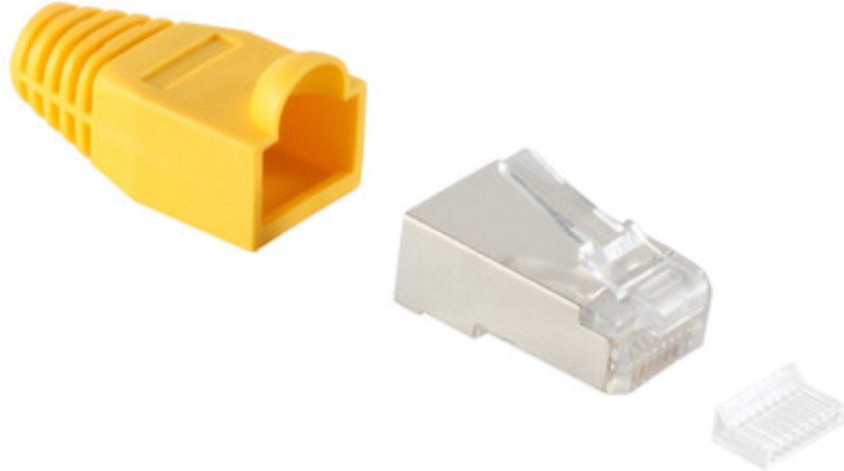 RJ45 Stekker met Gele Tule - CAT5 en CAT6 - Per stuk - 8P8C - STP | bol.com