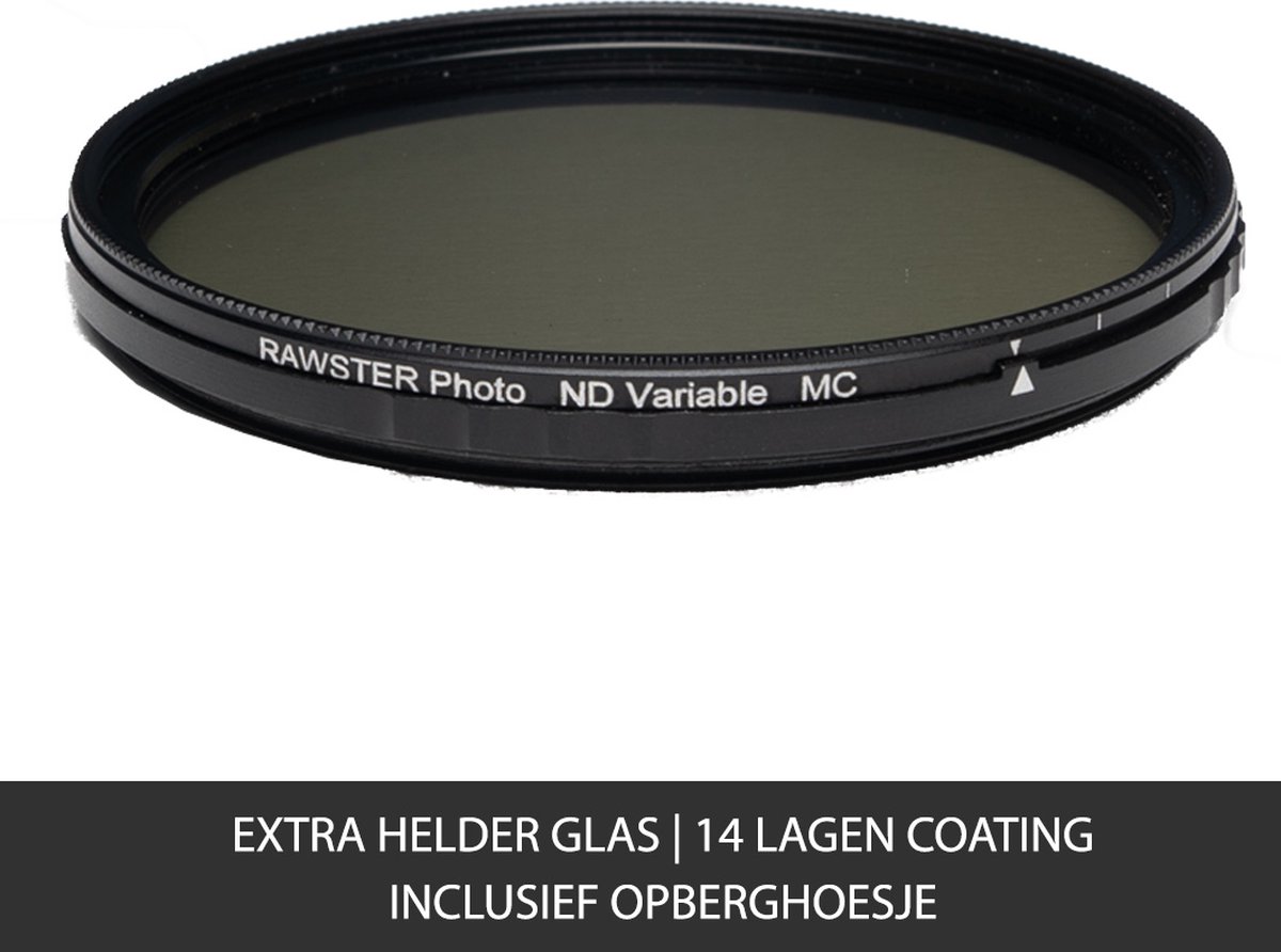 RAWSTER Photo • Variabel ND / Grijsfilter ND2-ND400 (2-8 stops) • 46mm ...