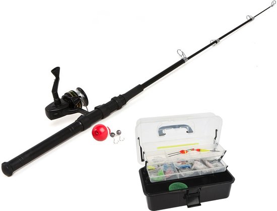 Visset - 1x vishengel 150 cm en 1x 115-delige vis accessoires koffer | bol