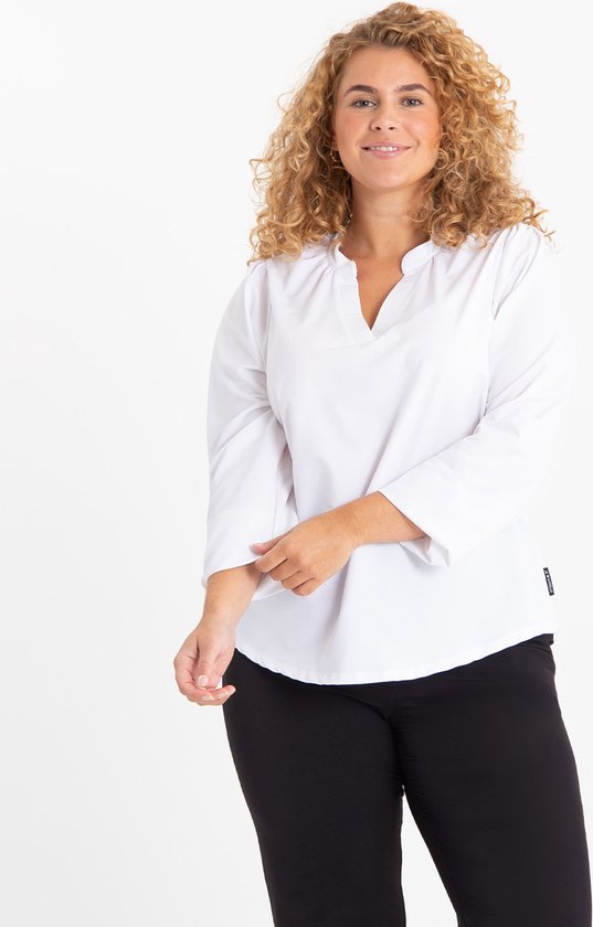 Witte Top van Je m'appelle - Dames - Plus Size - Travelstof - Maat 44 ...