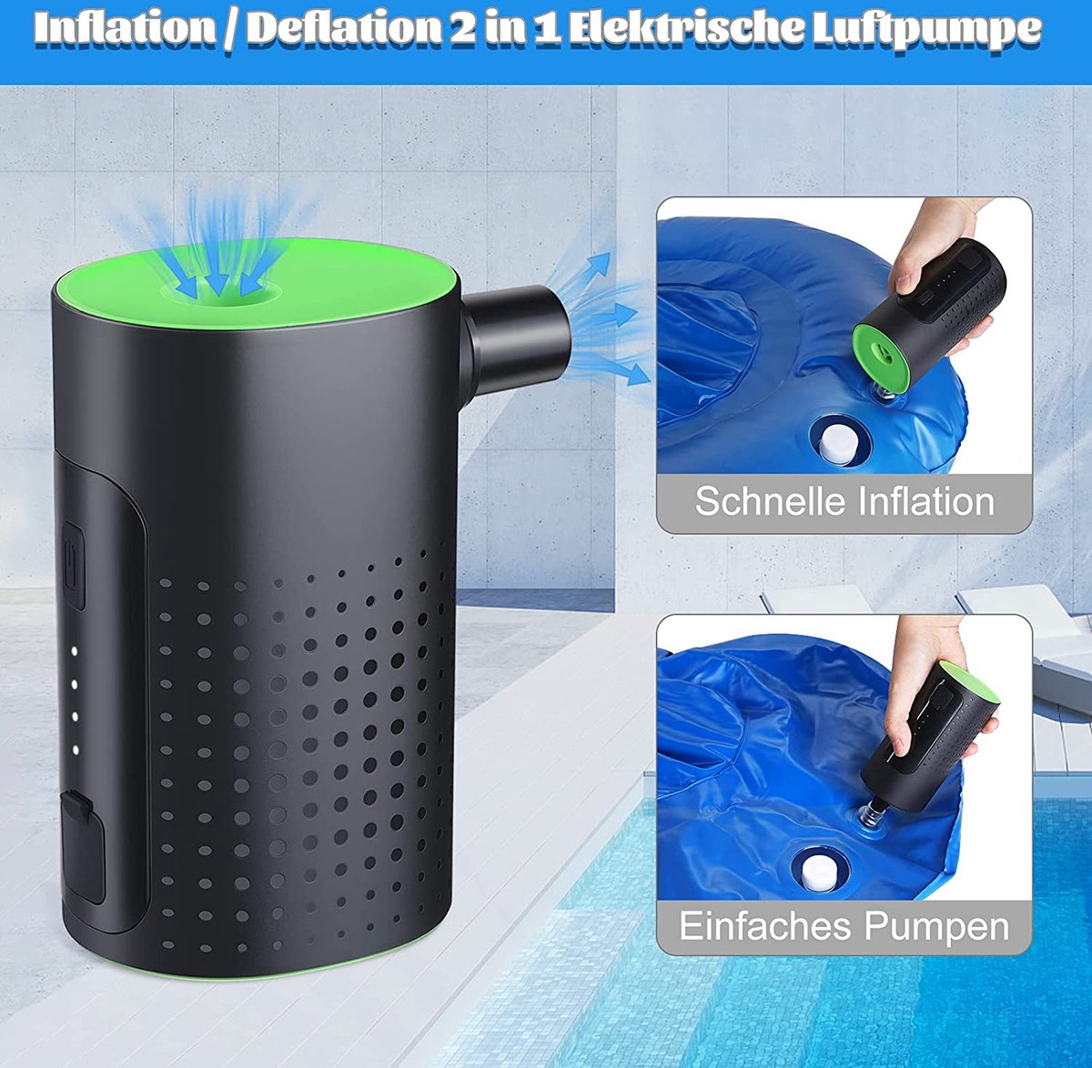 Elektrische luchtbedpomp - Elektrische Pomp - Luchtbed Pomp Opblaasbaar ...