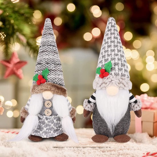 Kerstkabouter, figuren, set van 2, kerstdecoratie, kerstkabouter ...