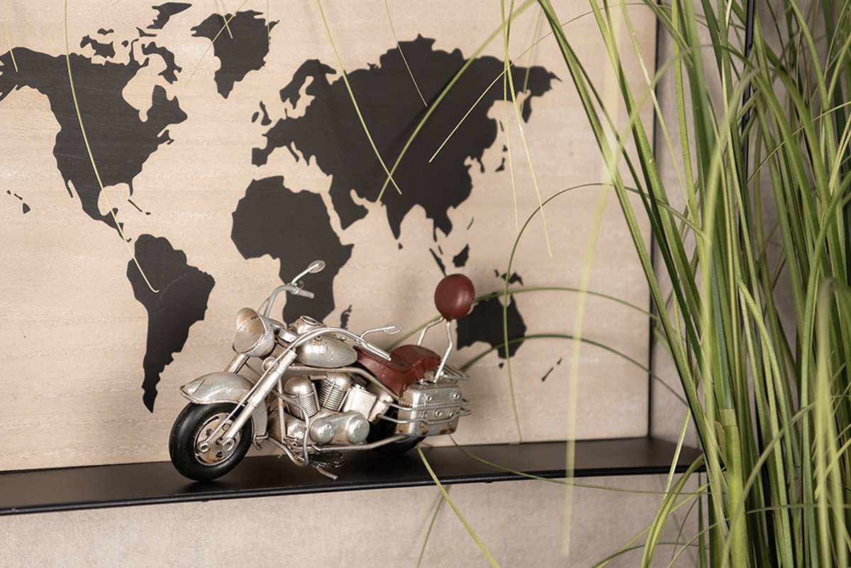 Clayre & Eef Decoratie Miniatuur Motor 19x9x11 cm Grijs Ijzer Miniatuur ...