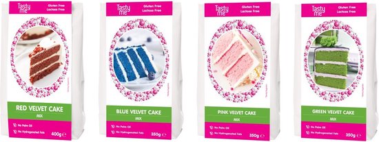 Set 8 van 4 Velvet mixen glutenvrij - glutenvrij bakken - Tasty Me | bol