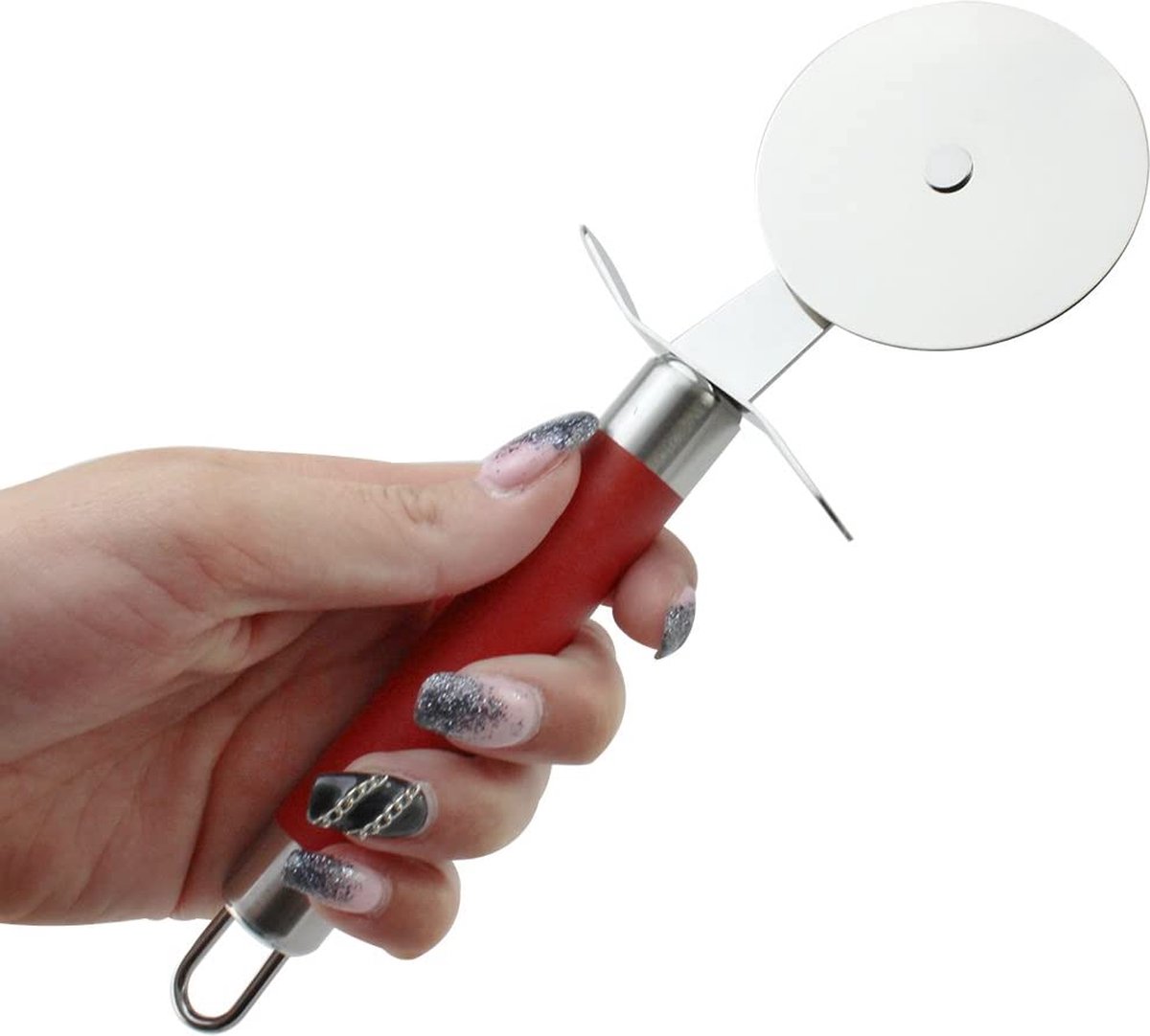 pizzasnijder met soft-touch handvat - roestvrijstalen pizzasnijder ...