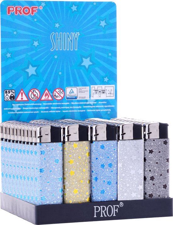 Prof - Aansteker – “ Shiny Star “design - 50 stuks – Lighter - Briquet ...