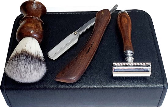 MEDLUXY - Scheerset incl. etui [Barbier set, Safety razor, Scheerkwast ...