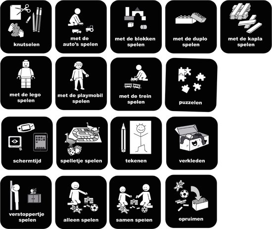 Magnetische pictogrammen | BINNEN SPELEN | 17 picto's | 4x4cm ...