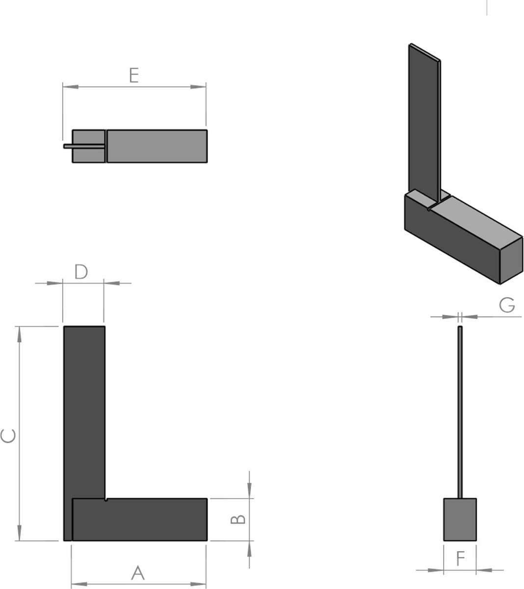 MIB Blokwinkelhaak - 100 x 70 mm 875/2 | bol.com