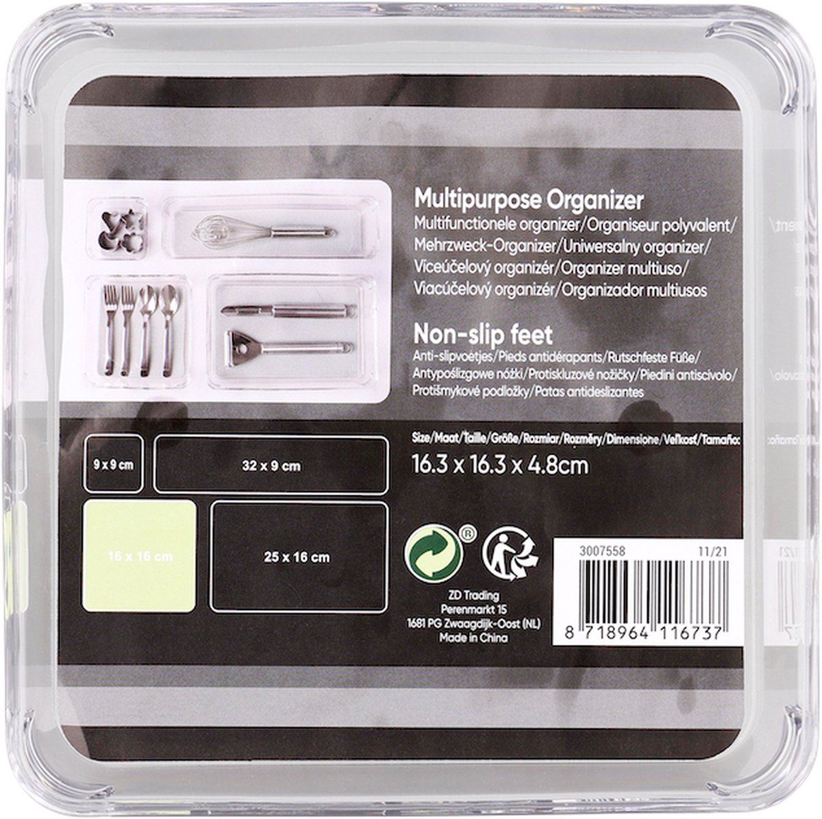 2 stuks - Premium Anti Slip Organizer - Transparant | bol.com