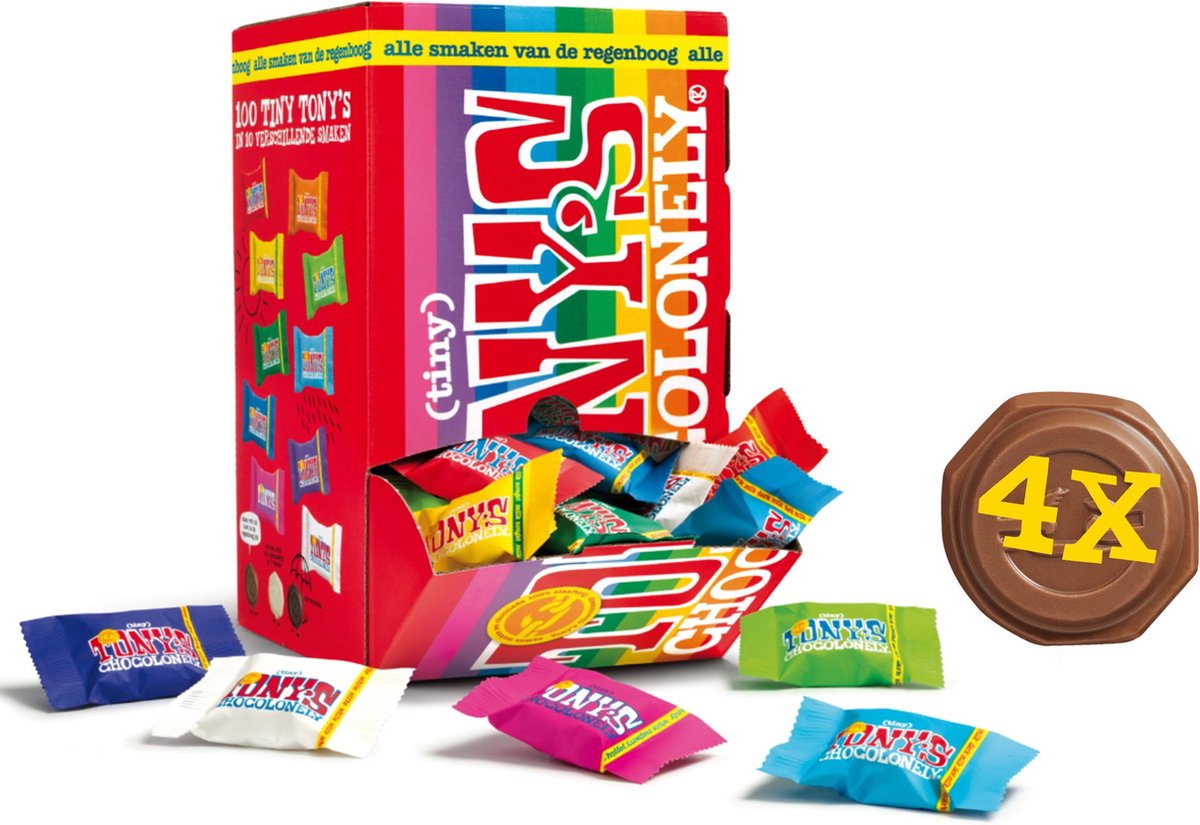 Tony's Chocolonely Tiny Tony's Mix Chocolate Gift - 4 x 900 grammes ...