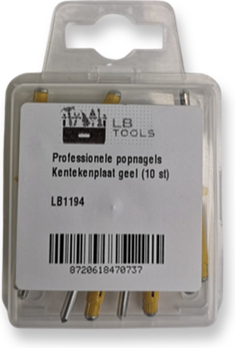 LB Tools Professionele popnagels kentekenplaat geel (10 st) | bol