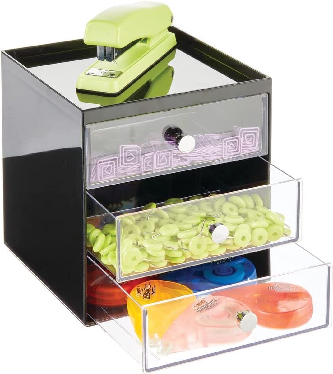 mDesign bureau organizer met 3 lades – opbergvakken voor pennen ...
