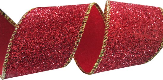 Kerst Lint met IJzerdraad | Satijn Linnen Look | Weefband 38mm (3,8cm ...