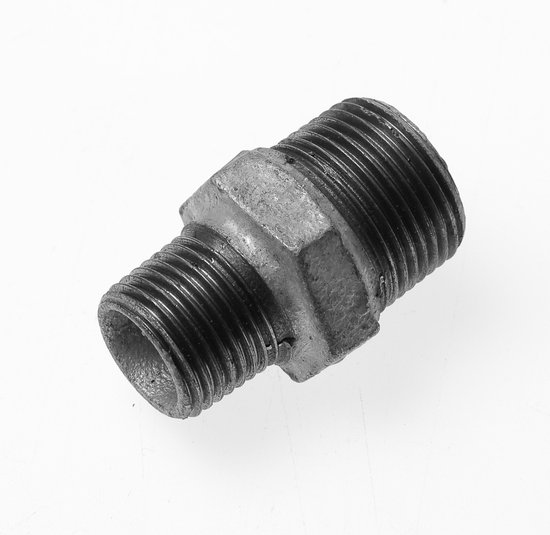 Nefit Ind Nr245 dubbele nippel verlopend met 2 x buitendraad 3/4 x1/2 gegalvaniseerd | bol