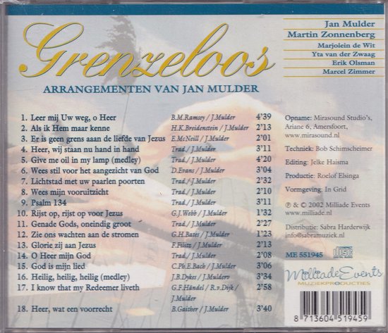 Grenzeloos - Arrangementen van Jan Mulder - Jan Mulder, Martin ... Grenzeloos - Arrangementen van Jan Mulder - Jan Mulder, Martin ...