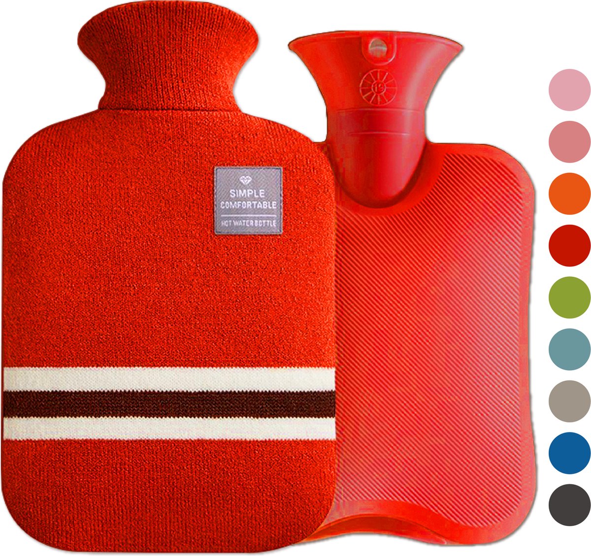 Colorful Sun® Warm water kruik - 2 liter - Warmwaterkruik met hoes ...