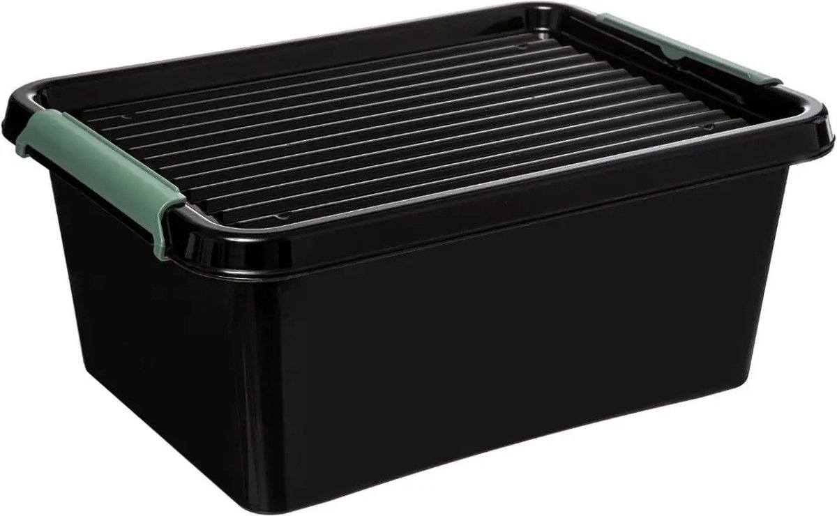 5Five - Opbergboxen set 6x met deksel kunststof 12.5 en 32 liter zwart ...