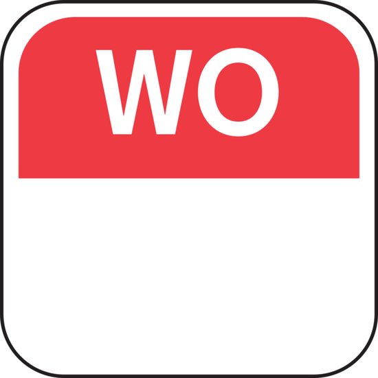 Label - Daglabel wo - papier - 19x19mm - rood | bol