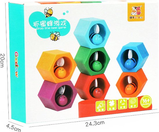 Grab the Bee game - Educatief speelgoed - Montessori Speelgoed - 3 ...