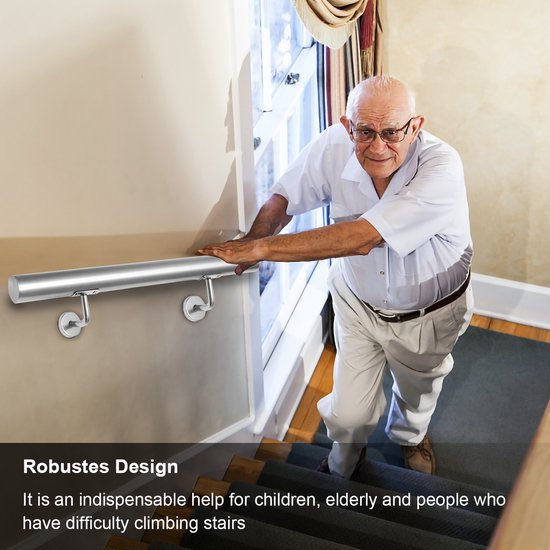 Roestvrij stalen Leuning trapleuning, 160 cm, binnen en buiten ...