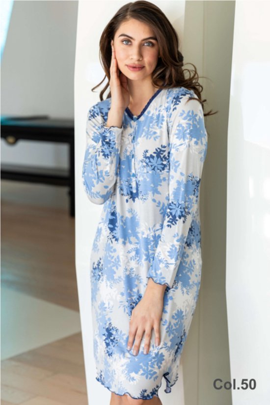 Barandi Sabrina Nachthemd Sab-23 Licht Blauw - maat M | bol.com