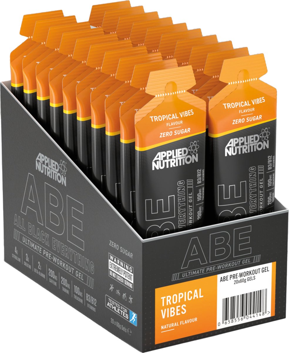 Abe Pre Workout Gel (Tropical Vibes - 20 x 60 ml) - Applied Nutrition ...